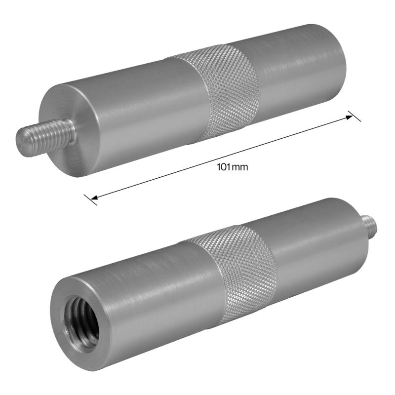 Adapter with M8 male thread & 5/8" female thread (length: 101mm), 29,00