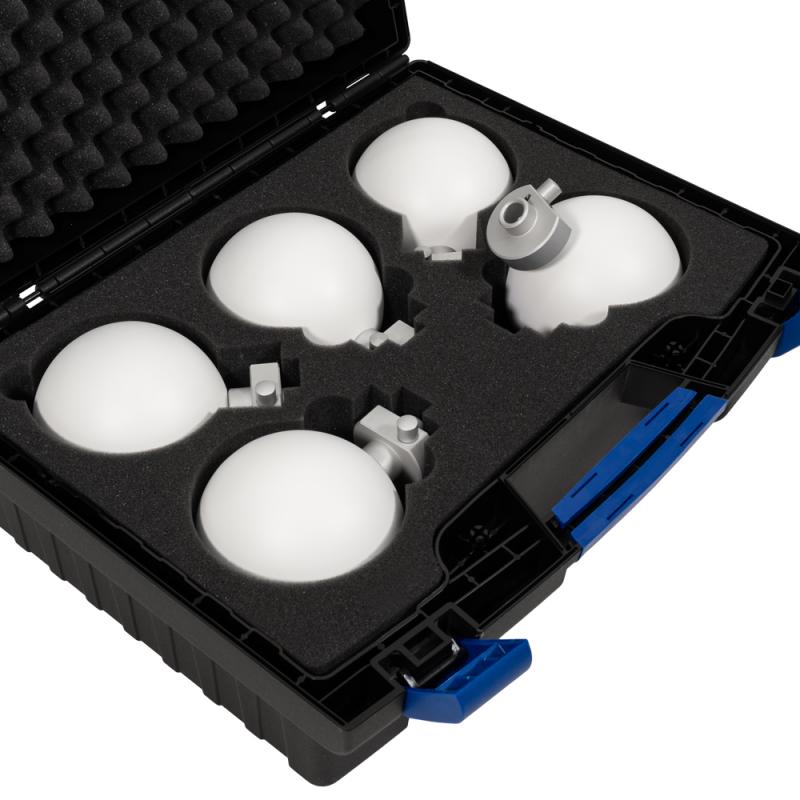 Set consisting of 5 laser scanner reference spheres Ø100mm with Leica spigo