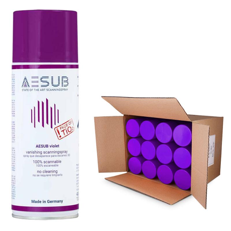 AESUB violet - Set of 12 cans of anti-reflective spray - Laserscanning Euro